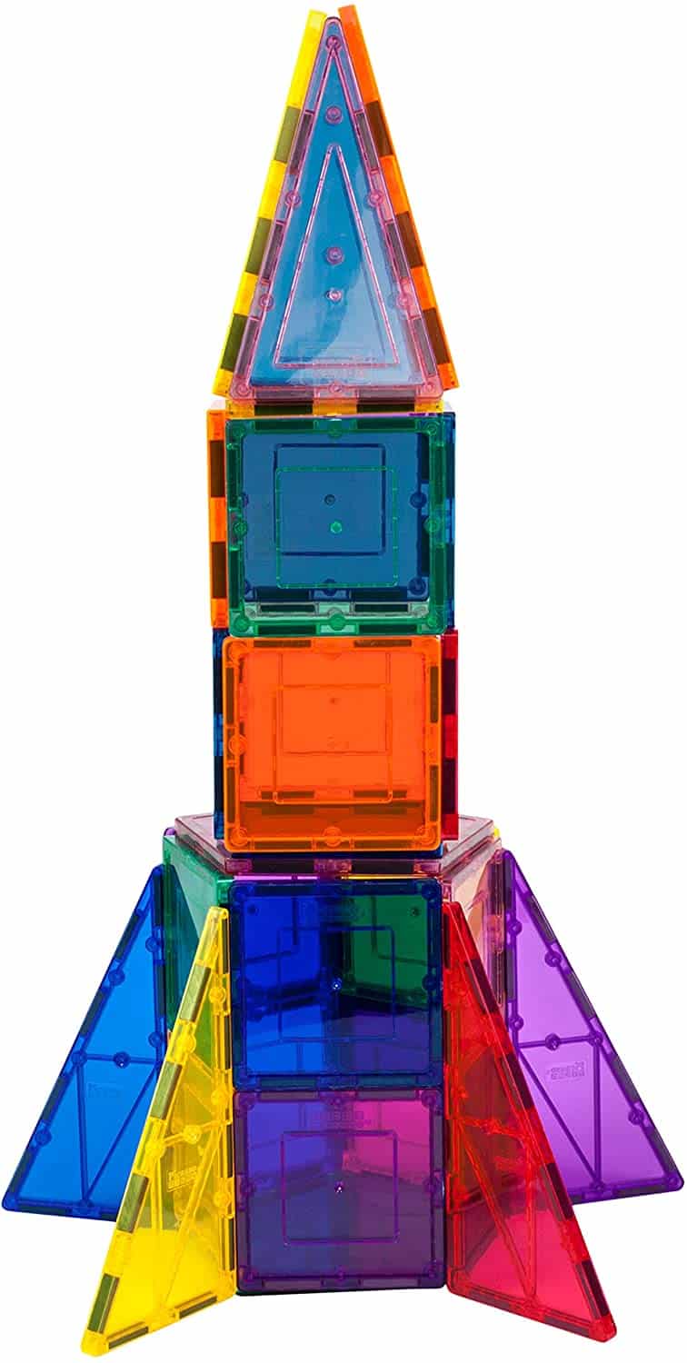 Picasso Tiles, Set magnetic de construit, Set Rocket 32 piese PT32 ...