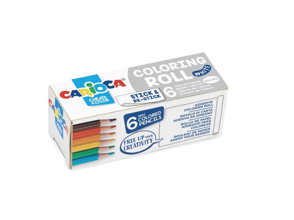 Rola de colorat, Mini Coloring Roll Carioca 85x10 cm, White - Mara and Tom